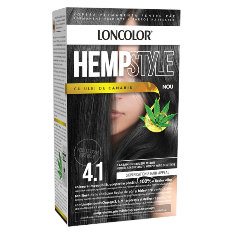 Vopsea de Par Permanenta Loncolor Hempstyle cu Ulei de Canabis, 4.1 ...