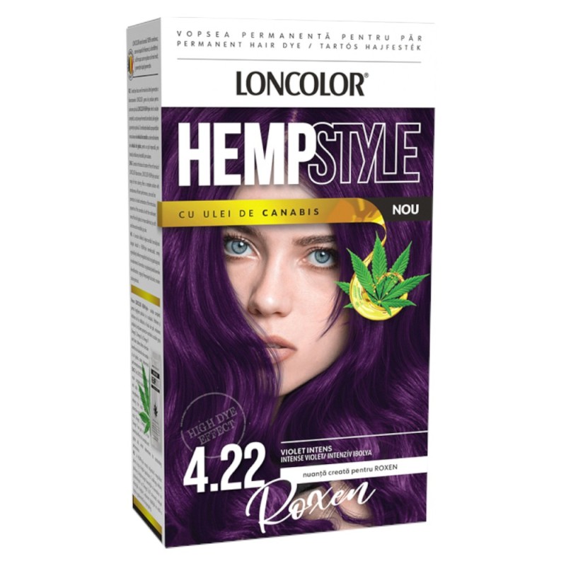 Vopsea de Par Permanenta Loncolor Hempstyle cu Ulei de Canabis, 4.22 ...