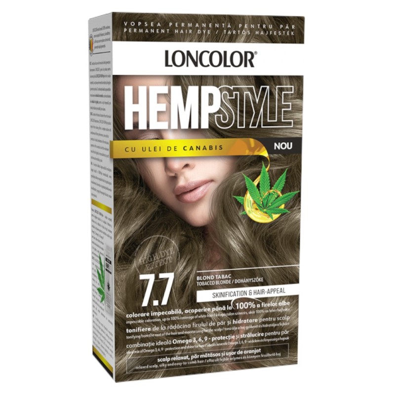 Vopsea de Par Permanenta Loncolor Hempstyle cu Ulei de Canabis, 7.7 ...