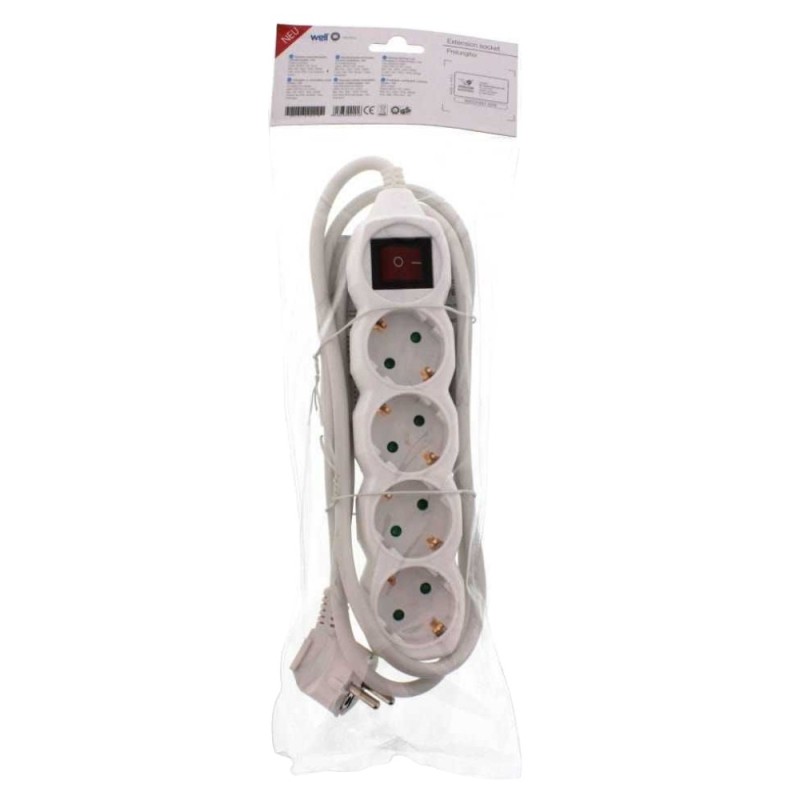 Set 2 x Prelungitor Electric cu Intrerupator, 4 Prize, Sectiune Cablu 3 ...