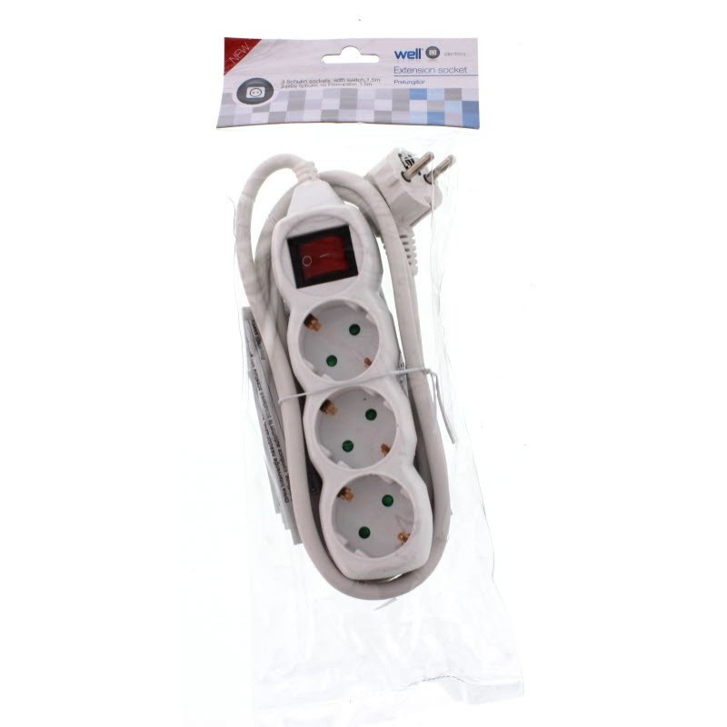 Set 2 x Prelungitor Electric cu Intrerupator, 3 Prize, Sectiune Cablu 3 ...