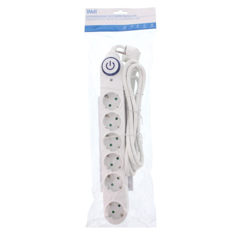 Prelungitor Electric, Protectie la Supratensiune, 6 Prize, Sectiune ...