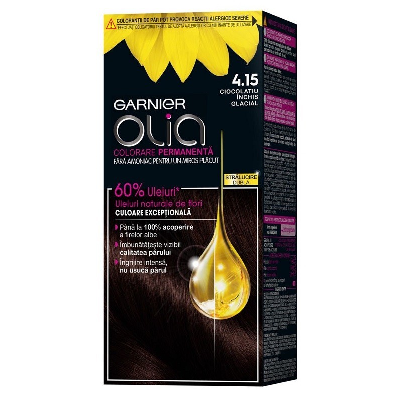 Set 2 x Vopsea de Par Permanenta fara Amoniac Garnier Olia 4.15 ...