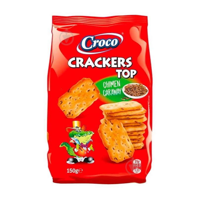 Set 9 x Biscuiti Top cu Chimen Croco Crackers, 150 g Oferta Pret - Trada.ro