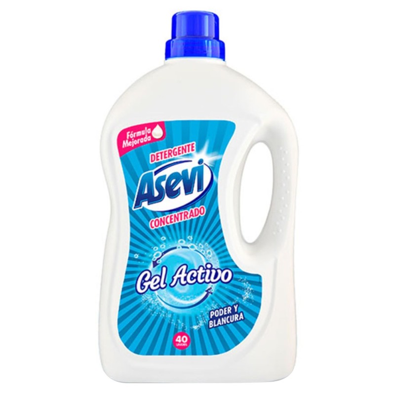 Set 2 x Detergent Lichid pentru Rufe Asevi Gel Activ, 2.4 l, 42 Spalari ...