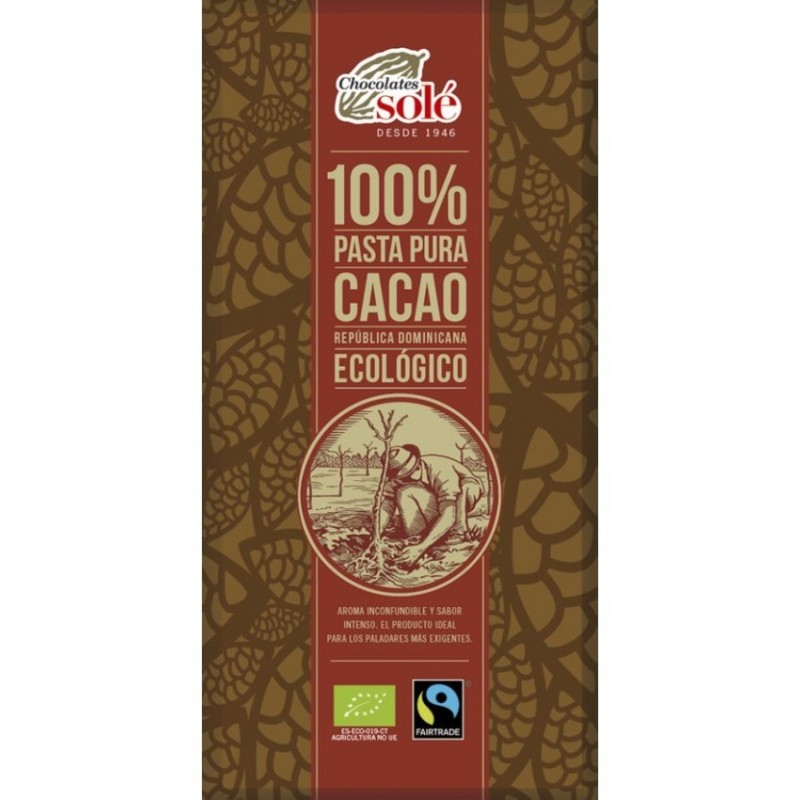 Ciocolata Neagra BIO, 100% Cacao, 100 g, Chocolates Sole Oferta Pret ...