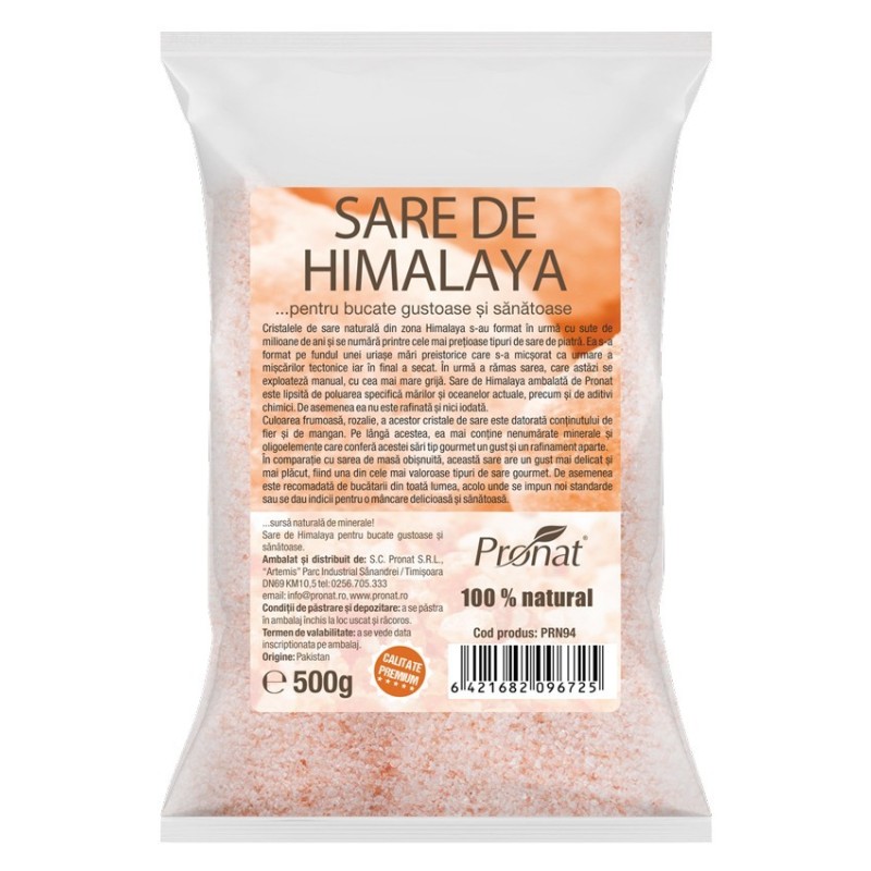 Sare Neiodata de Himalaya de Masa, 500 g, Pronat Oferta Pret - Trada.ro
