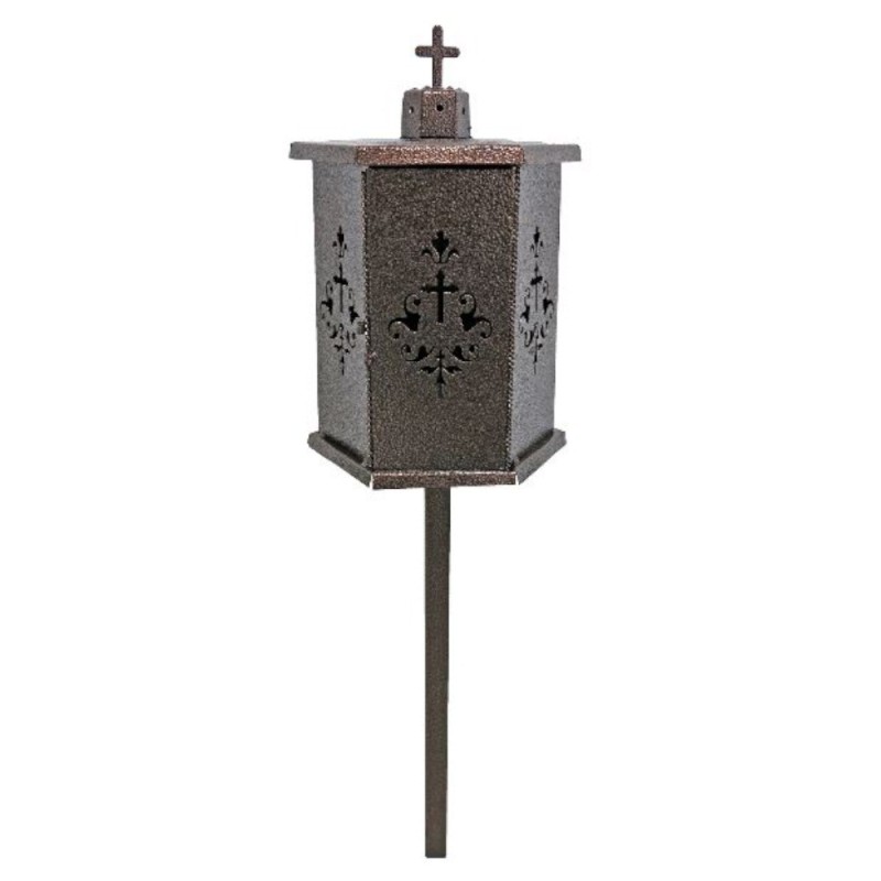 Felinar Metalic pentru Cimitir Hexagonal Mic, fara Sticla, Cupru Oferta ...