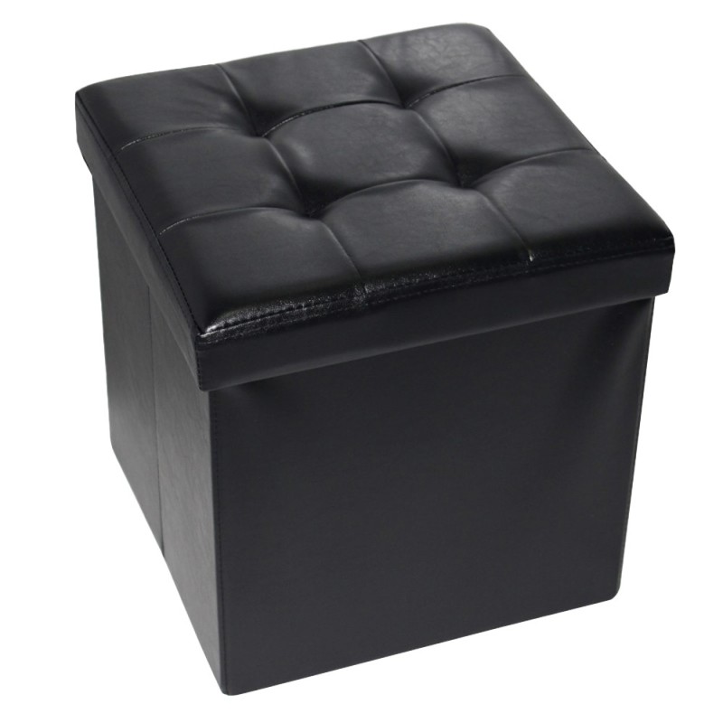 Taburet Pliabil Blueberg Tb58, Spatiu de Depozitare, 38x38x38 Cm, Negru ...