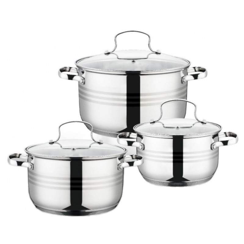 Set 3 Cratita din Inox Grunberg, cu Capac Oferta Pret - Trada.ro