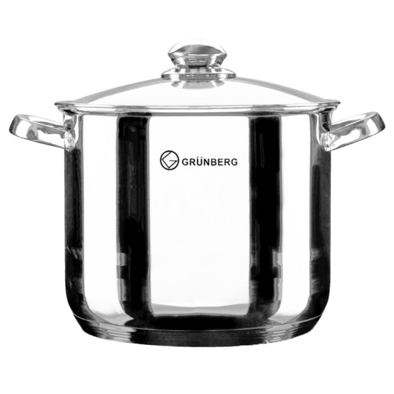 Set 2 x Oala din Inox cu Capac de Sticla 24 cm, Grunberg, 8.8 l Oferta ...