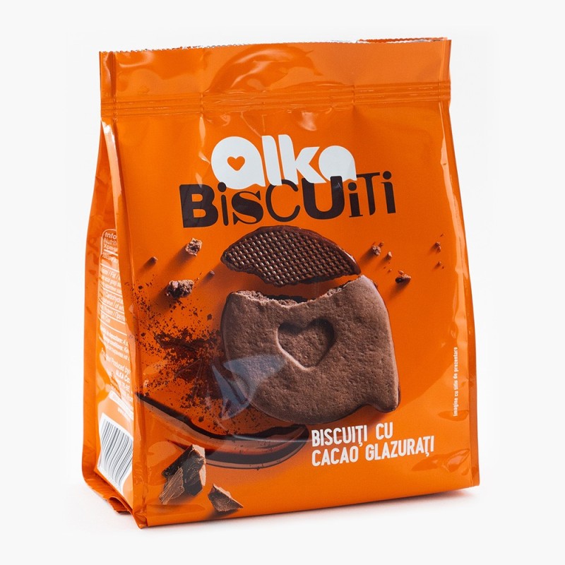Set 3 x Biscuiti Glazurati cu Cacao Alka, 180 g Oferta Pret - Trada.ro
