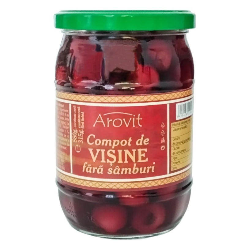 Compot de Visine fara Samburi Arovit, 580 g Oferta Pret - Trada.ro