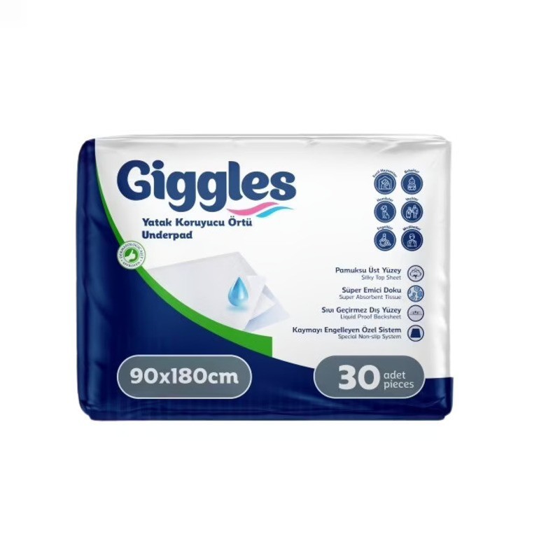Aleze pentru Pat, Giggles Underpad, 90 x 180 cm, 30 Bucati Oferta Pret ...