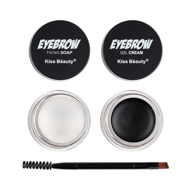 Kit Sprancene 2 In 1 Kiss Beauty Crema-Gel si Sapun Fixare + Pensula ...