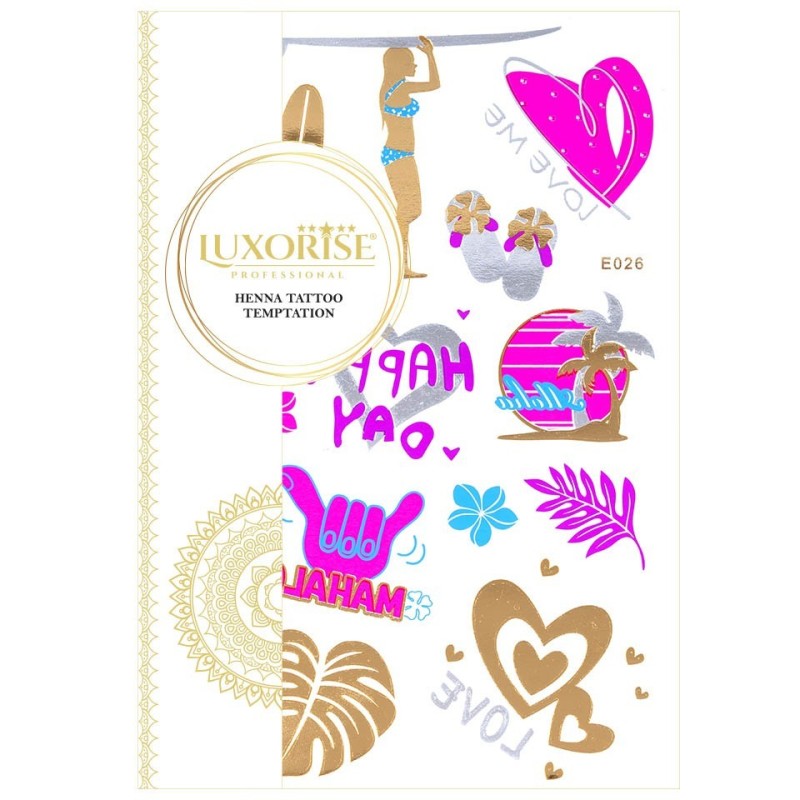Tatuaj Temporar Luxorise Henna Temptation Gold Edition E026 Oferta Pret ...