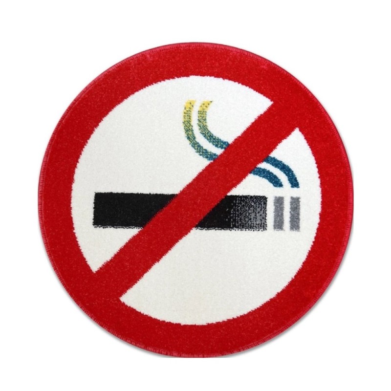 Covor Rotund, 67 x 67 cm, Alb / Rosu, Model Kolibri Oferta Pret - Trada.ro