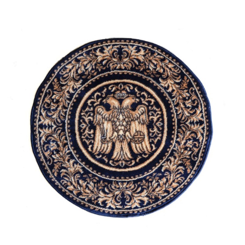 Covor Bisericesc Rotund, 100 cm x 100 cm, Albastru, Model Lotos Oferta ...