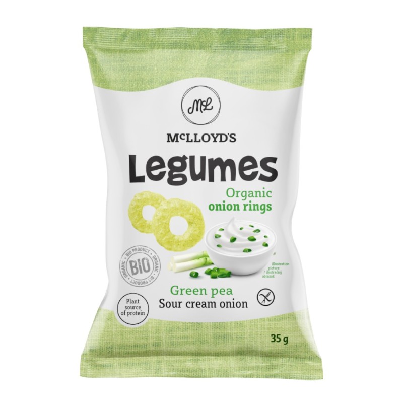 Snacksuri din Mazare Merde cu Smantana si Ceapa Eco, McLloyd's, 35 g ...