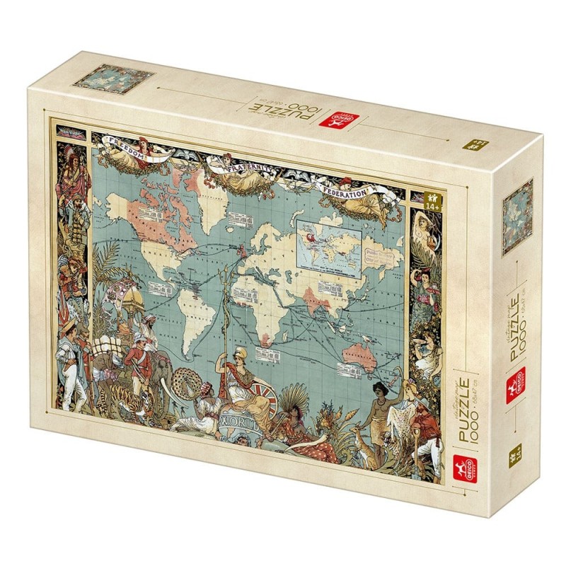 Puzzle 1000 Piese Deico, Harta de Colectie, Imperiul Britanic Oferta ...