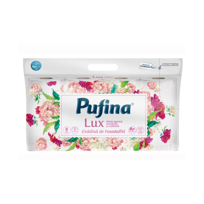 Hartie Igienica Pufina, Trandafiri, 3 Straturi, 8 Role Oferta Pret ...