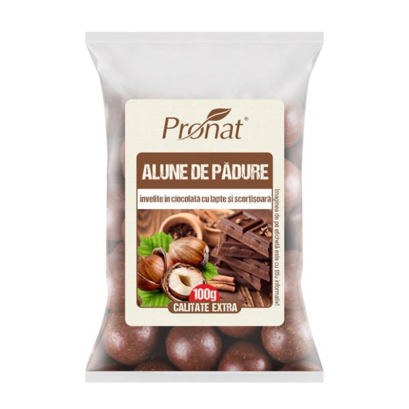 Alune de Padure, Pronat, in Ciocolata cu Lapte si Scortisoara, 100 g ...