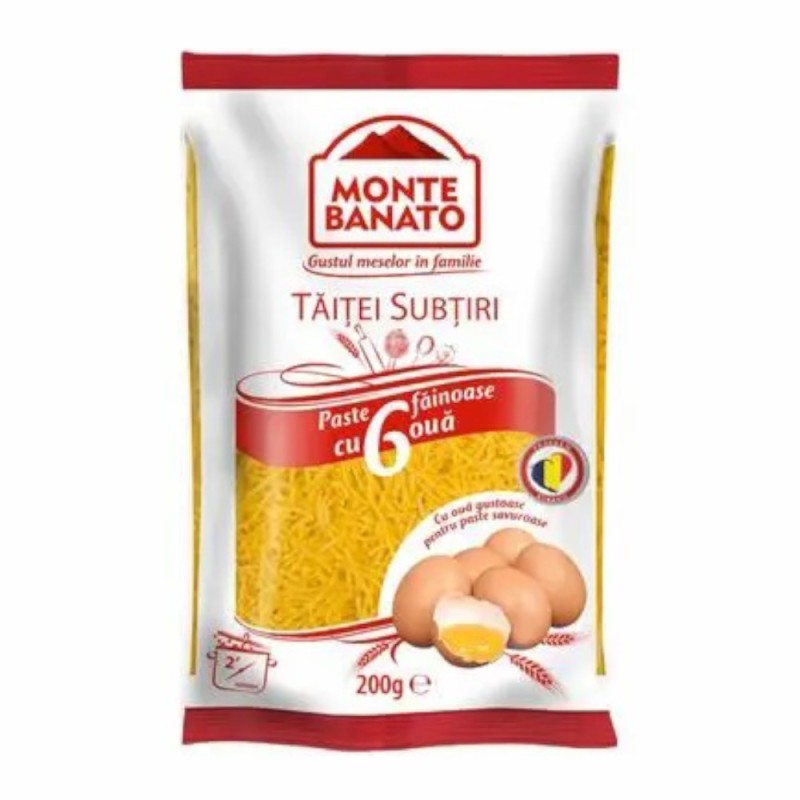 Taitei Subtiri, Monte Banato, cu Sase Oua, 200 g Oferta Pret - Trada.ro
