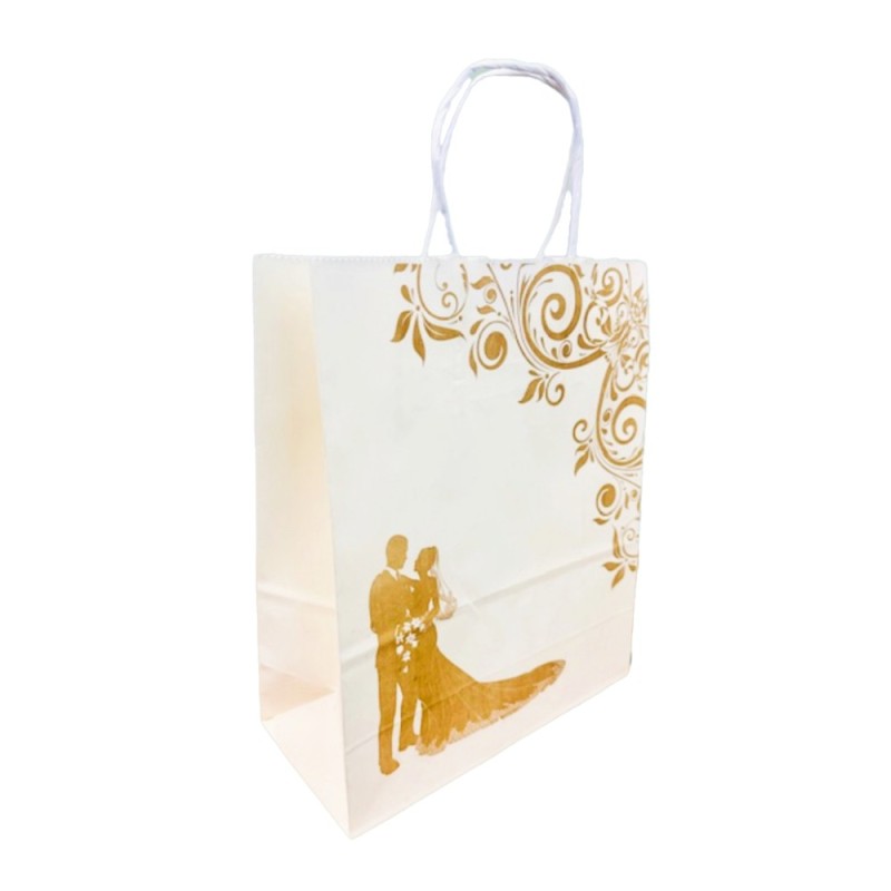 Punga din Hartie cu Manere, Crem, Model Miri, 22 x 11 x 28 cm, 100 ...