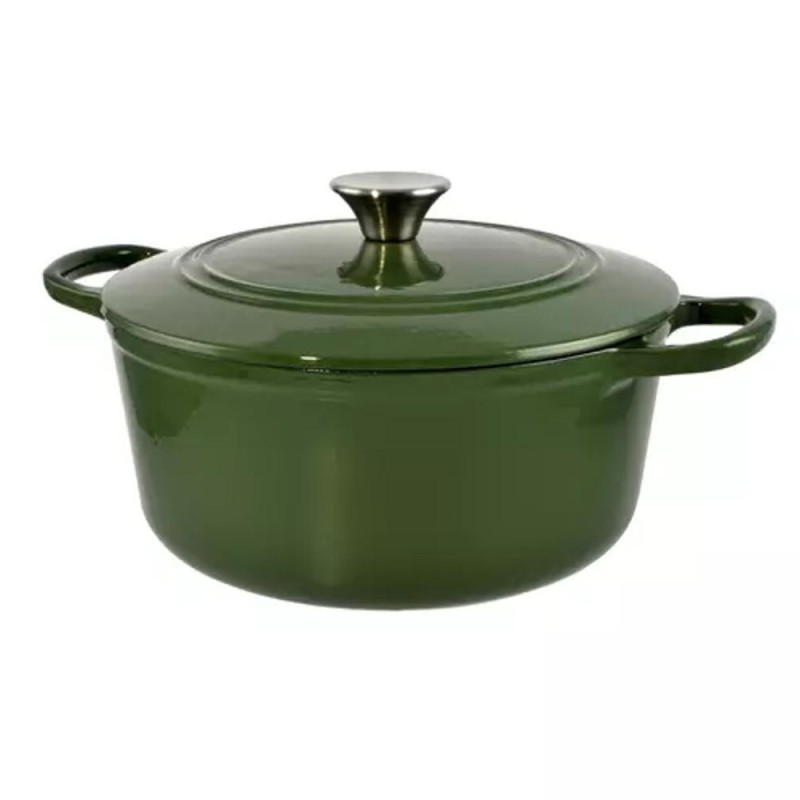 Cratita din Fonta Emailata, 25 cm, 3.5 l, Verde, Perfect Home Oferta ...