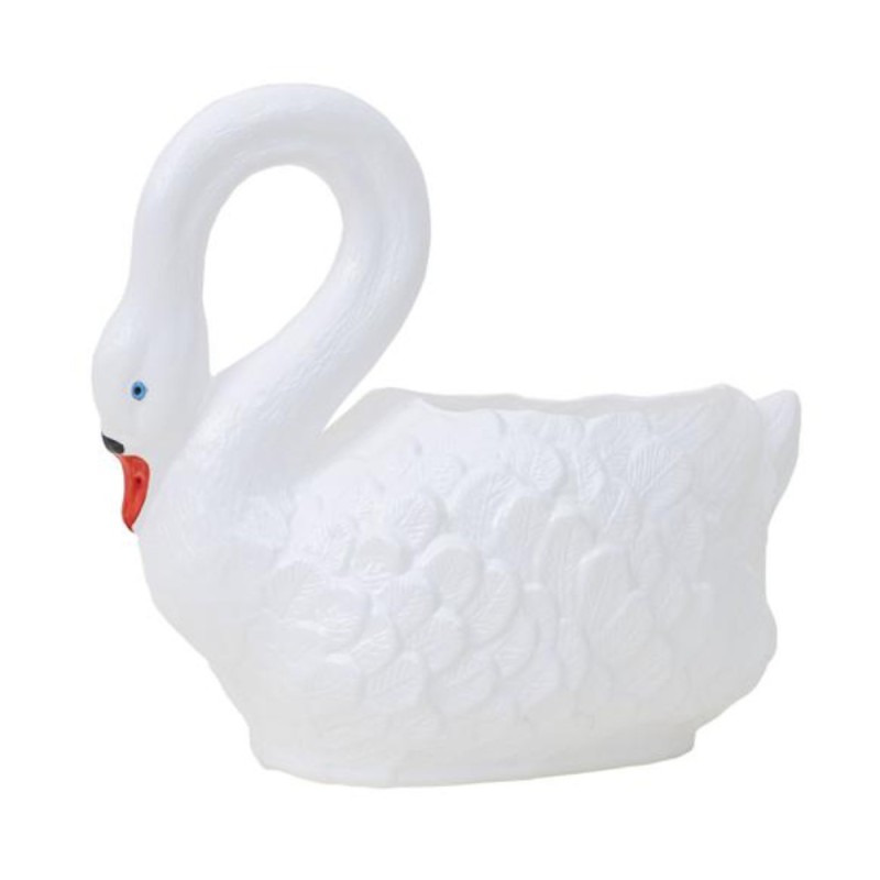 Ghiveci Flori, Plastic, Model Lebada, Lungime 43 cm, Alb Oferta Pret ...