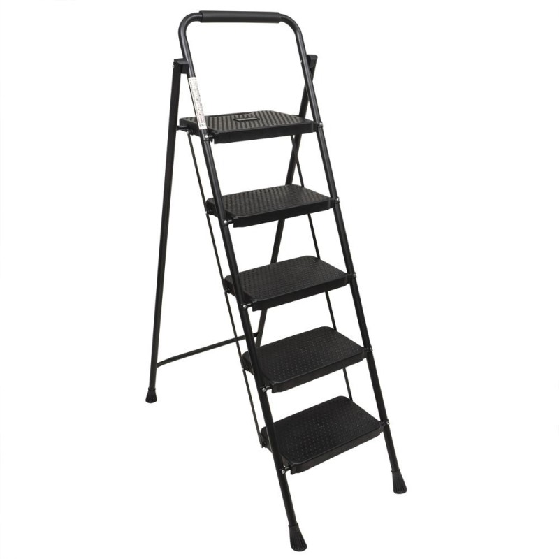 Scara Metalica Pliabila, 5 Trepte Late, Negru Oferta Pret - Trada.ro