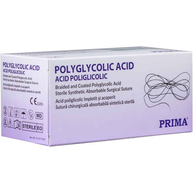 Sutura Resorbabila Acid Poliglicolic, USP 2/0, 150 cm, Fara Ac, pentru Proceduri Generale, Prima ...