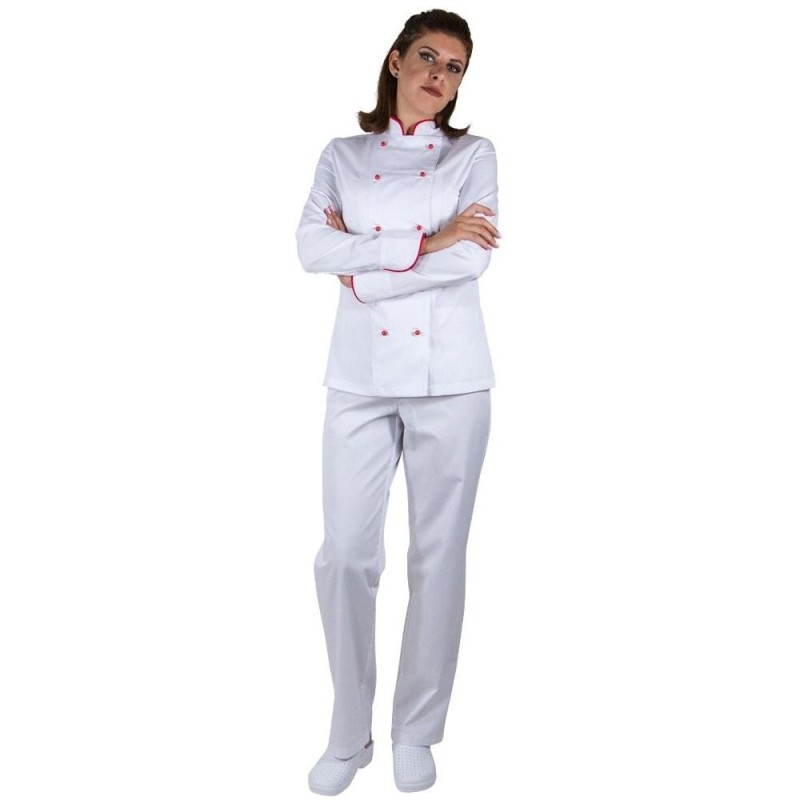 Camasa Bucatar Dama Gia Premium, Maneca Lunga, Guler Tunica, Inchidere ...