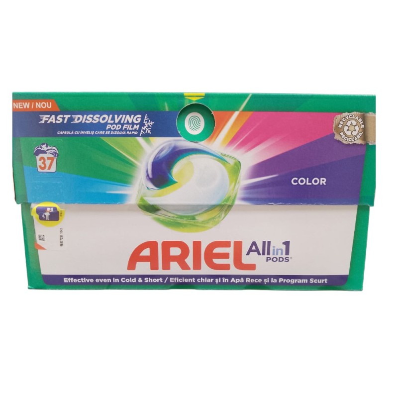 Detergent Capsule Ariel All in One PODS Color, Cold Boost, 37 Spalari ...