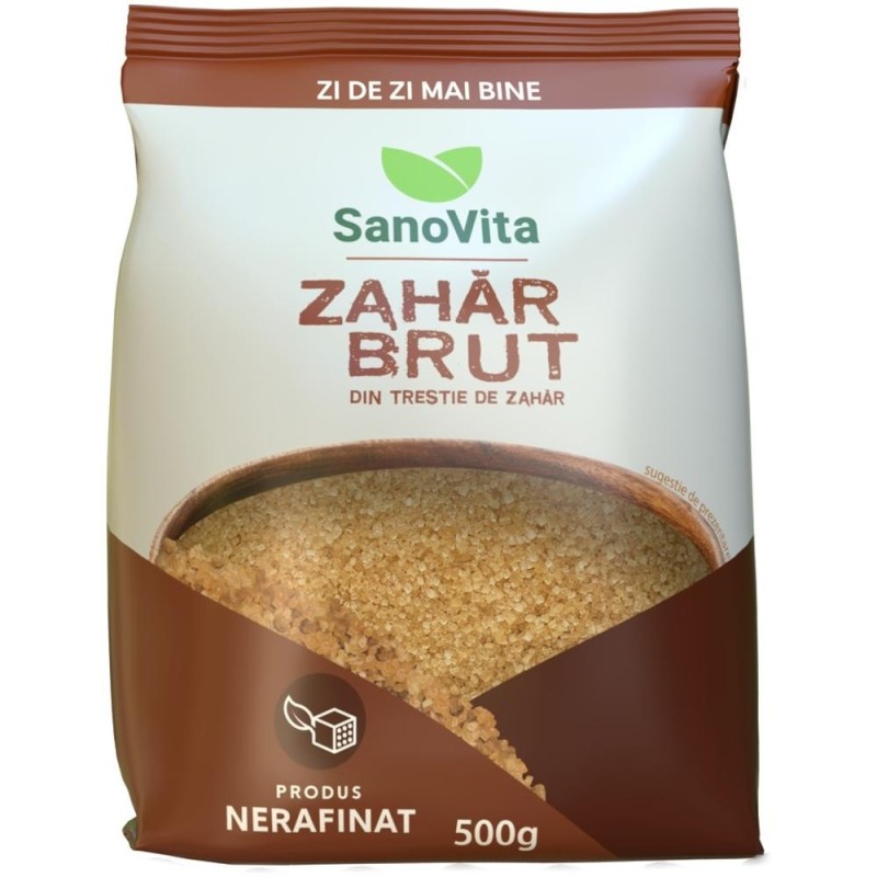Zahar Brut, din Trestie de Zahar, Sanovita, 500 g Oferta Pret - Trada.ro