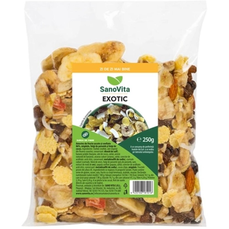 Mix de Fructe Confiate, Exotic Mix, Sanovita, 250 g Oferta Pret - Trada.ro