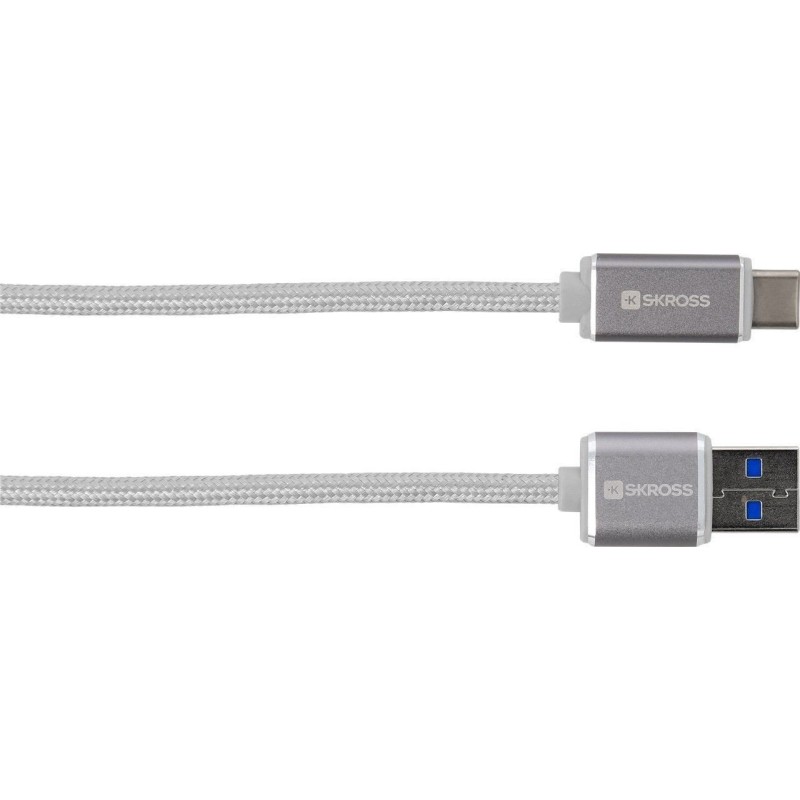 Cablu USB 2.0 A Tata - USB-C Tata, Argintiu, 1m, Skross Oferta Pret ...