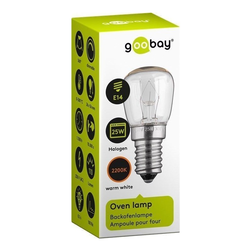 Bec cu Incandescenta pentru Cuptor, E14, 25W, 110 lm, 1500 Ore, 2200K ...