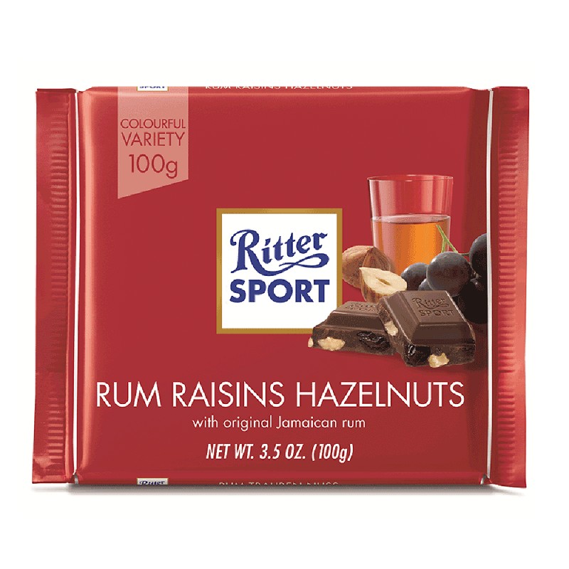 Ciocolata Ritter Sport Rum Raisins Hazelnuts 100 g - Trada Marketplace