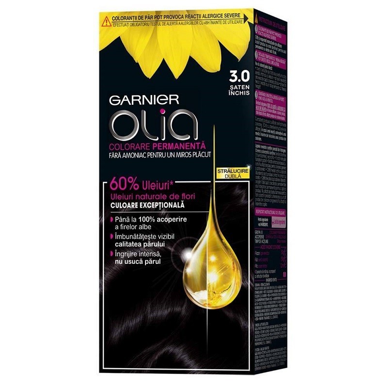 Vopsea de Par Permanenta fara Amoniac Garnier Olia 3.0 Saten Inchis ...