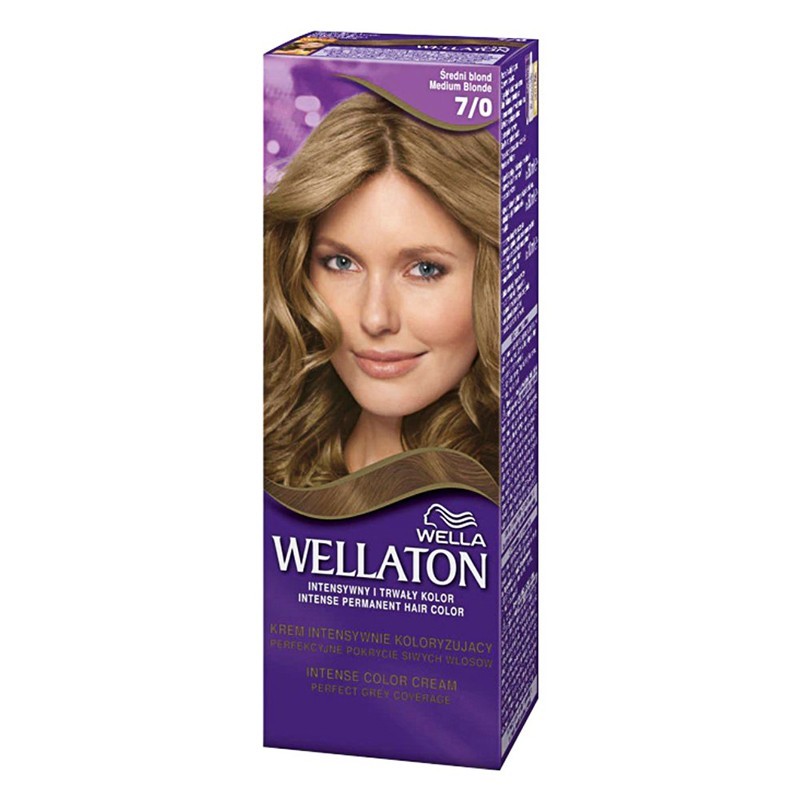 Vopsea de Par Permanenta Wella Wellaton 7/0 Medium Blonde, 110 ml ...