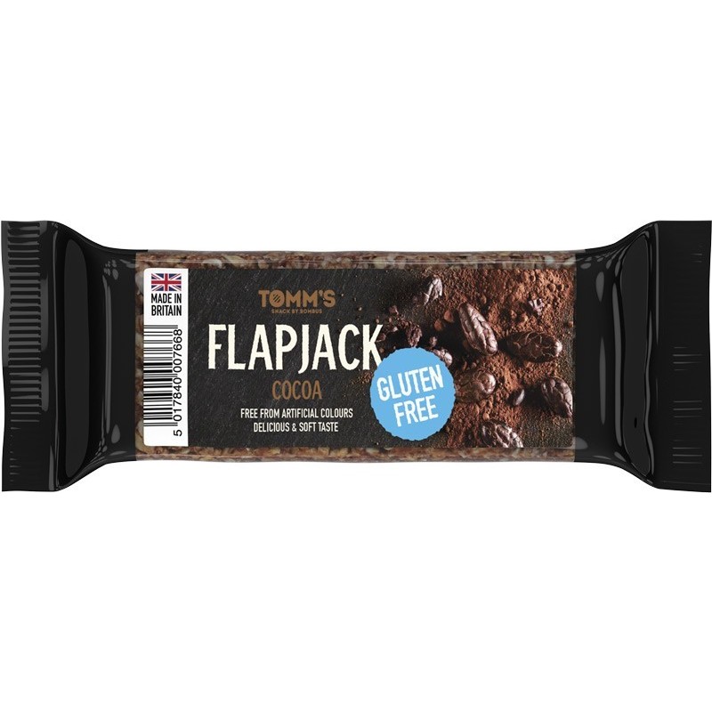 Baton Energizant Flapjack Tomm’s, cu Cacao, fara Gluten 100 g Bombus ...