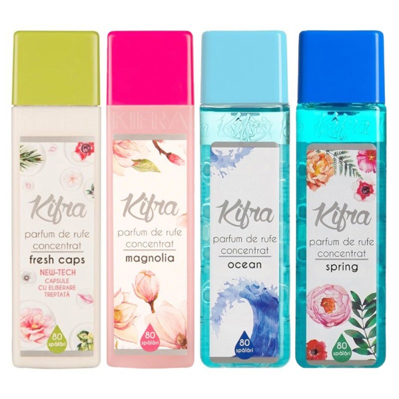 Set 4 x Parfum de Rufe Kifra, Fresh Caps, Ocean, Spring, Magnolia, 80 ...