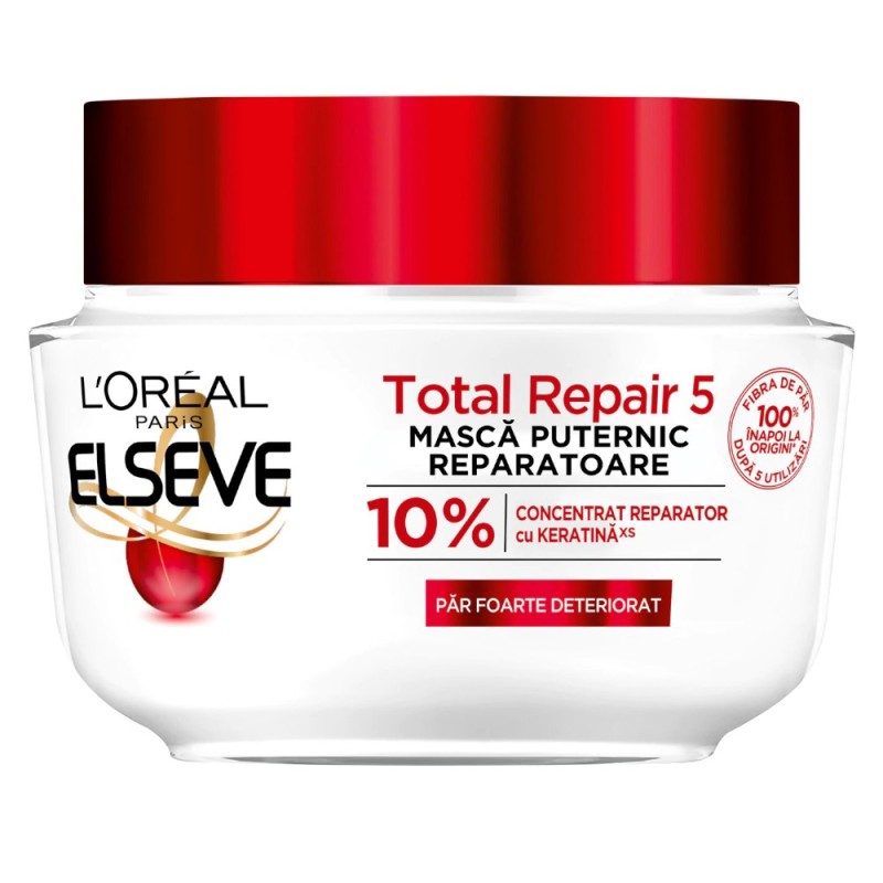 Set 2 x Masca de Par L'Oreal Paris Elseve Total Repair 5, pentru Par ...
