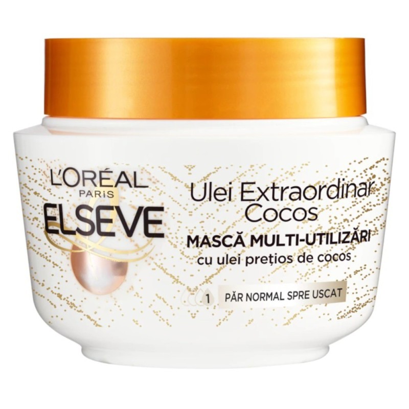 Pachet Masca de Par L'Oreal Paris Elseve Ulei Extraordinar Cocos ...