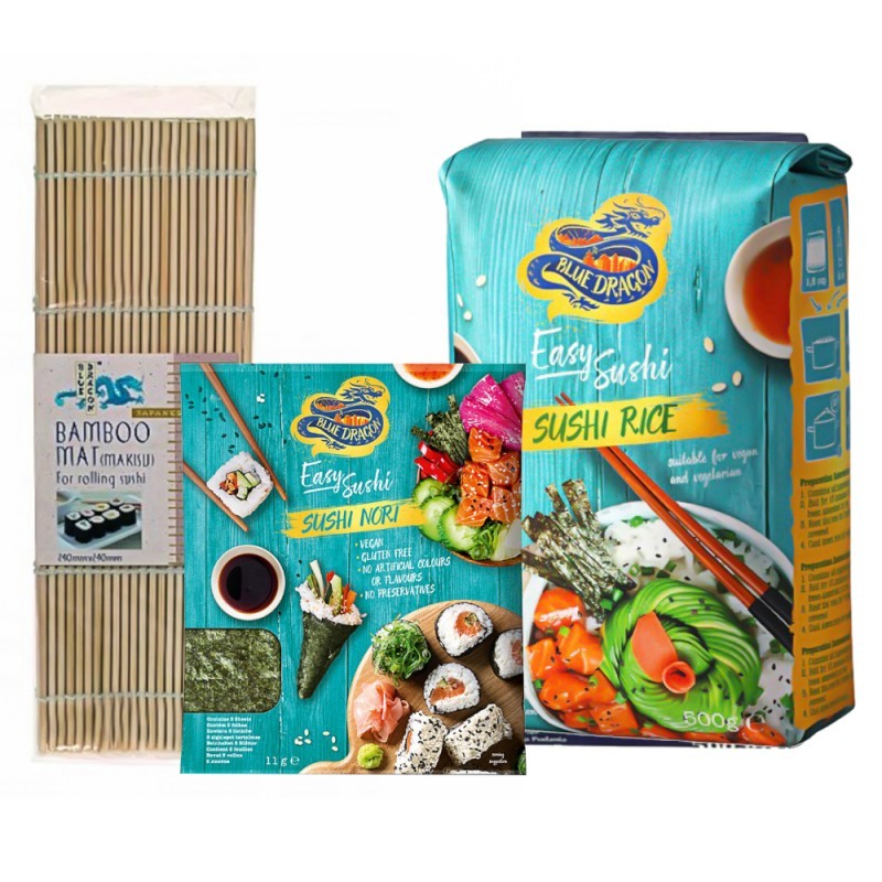 Mix pentru Sushi cu Orez, Foi de Alge, Suport Bambus Oferta Pret - Trada.ro