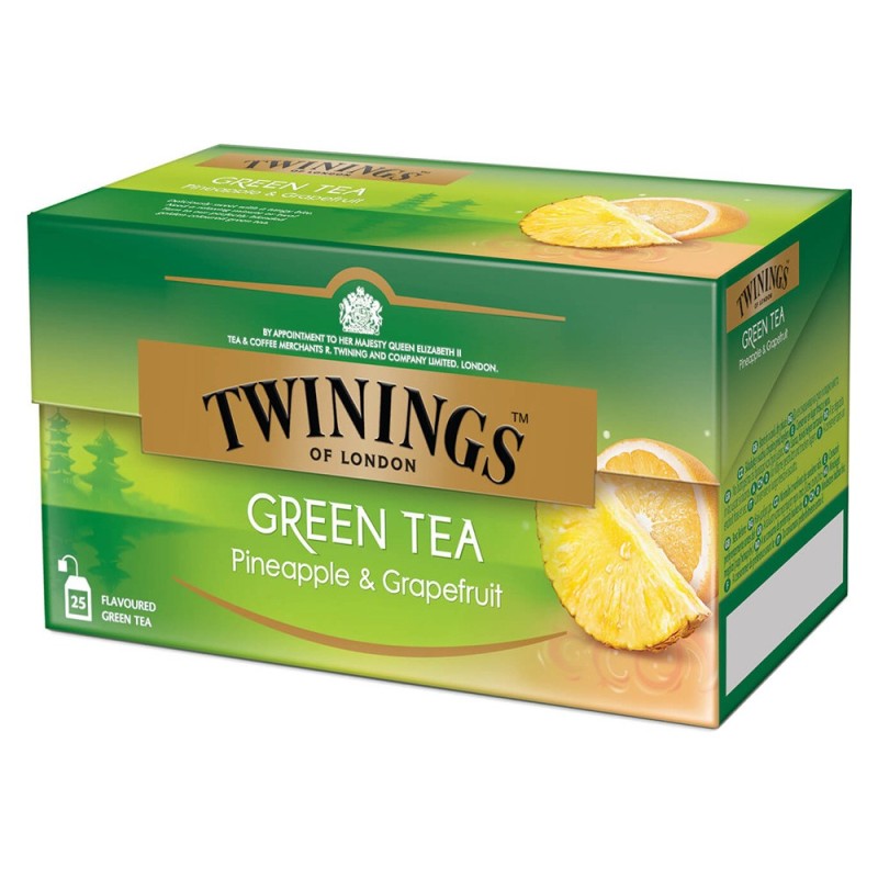 Set 2 x 25 Pliculete Ceai Twinings Verde cu Aroma de Ananas si ...