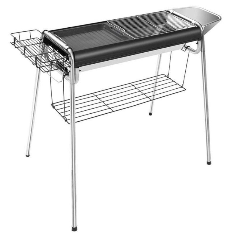 Gratar Inox de Gradina cu Rafturi Laterale, pe Lemne sau Carbuni Oferta ...