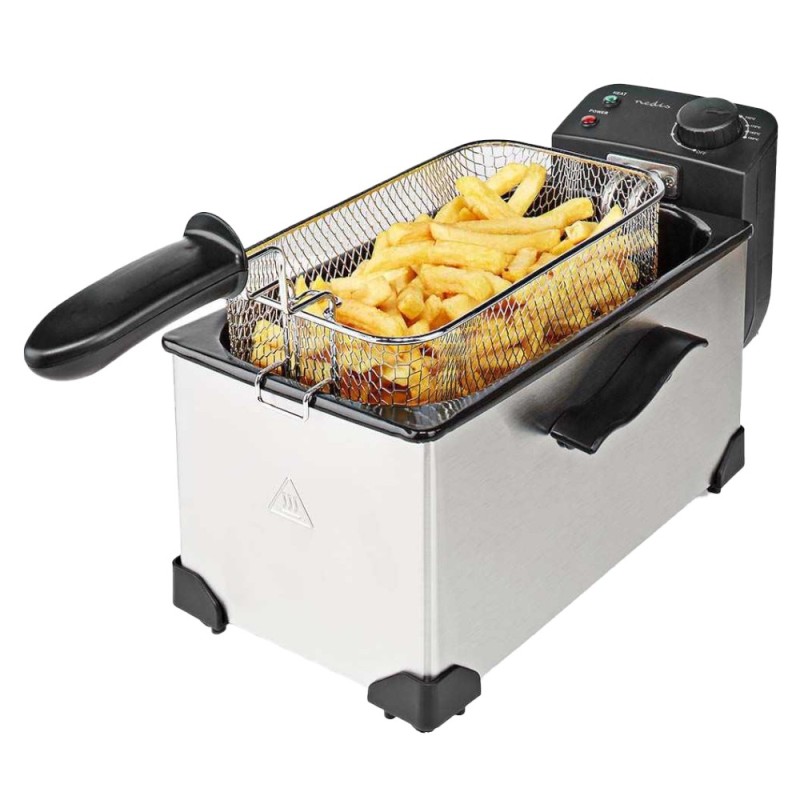 Friteuza din Aluminiu cu Capac Detasabil, Capacitate 3 l, 2200 W ...