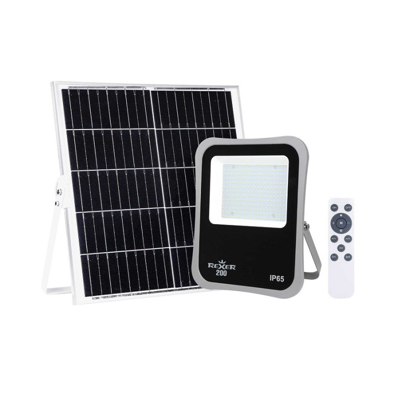 Proiector Led cu Panou Solar 20W, 1850 lm, Lumina Naturala, Rexer ...